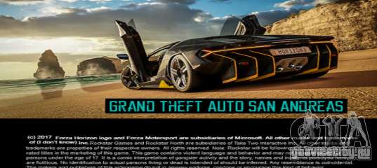 Forza Horizon Load Screens для GTA San Andreas